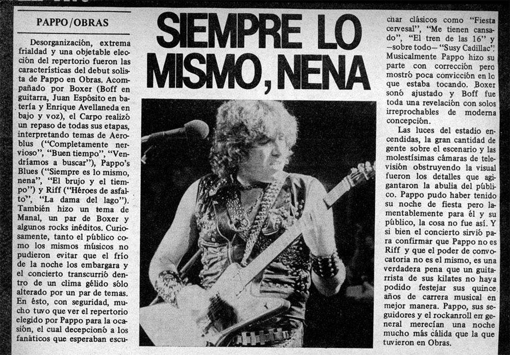 Pappo en Obras: siempre lo mismo, nena - Rock.com.ar