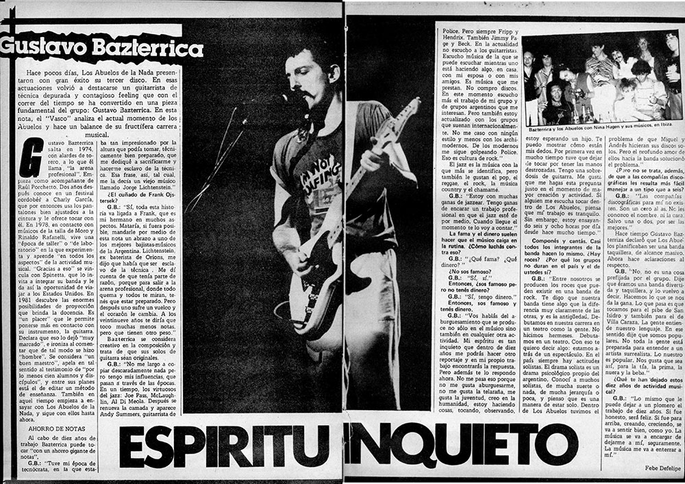 Gustavo Bazterrica: espíritu inquieto - Rock.com.ar