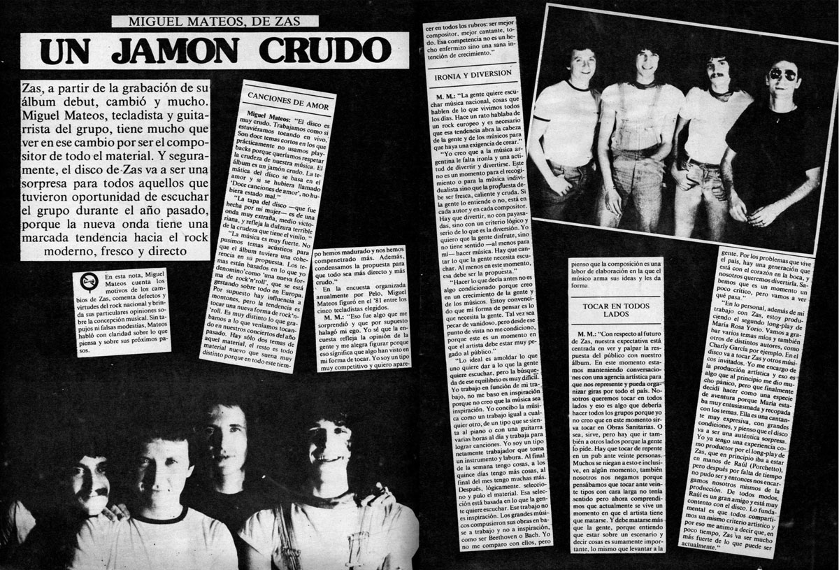 A 40 años del disco debut de Zas - Rock.com.ar